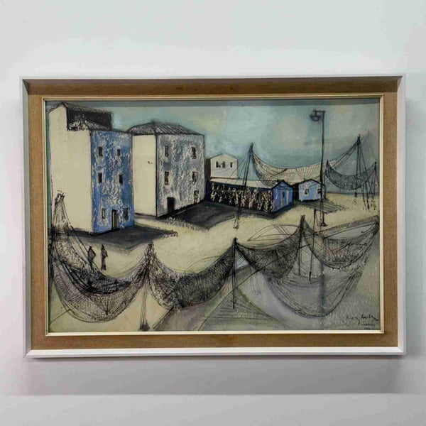 Coastal village with fishing nets by Brigitte Heiliger Kramm – Mark ...